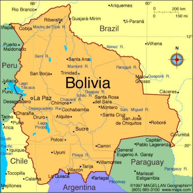⊛ Mapa de Bolivia 🥇 Político & Físico Grande para Imprimir | 2026