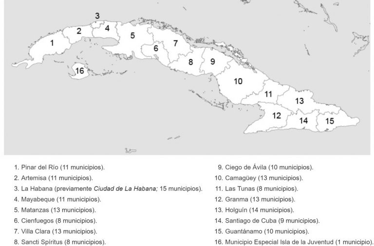 ⊛ Mapa de Cuba ·🥇 Político & Físico Para Imprimir