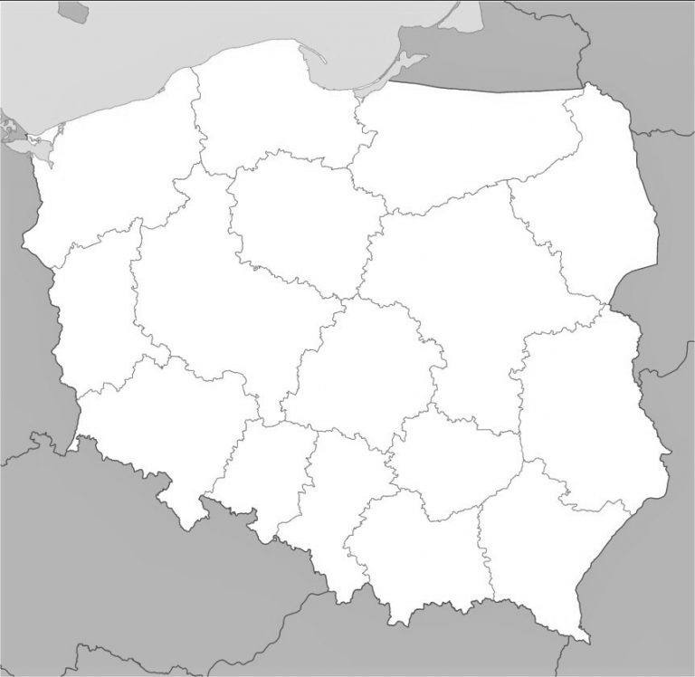 ⊛ Mapa de Polonia ·🥇 Político & Físico Imprimir | Colorear | Grande
